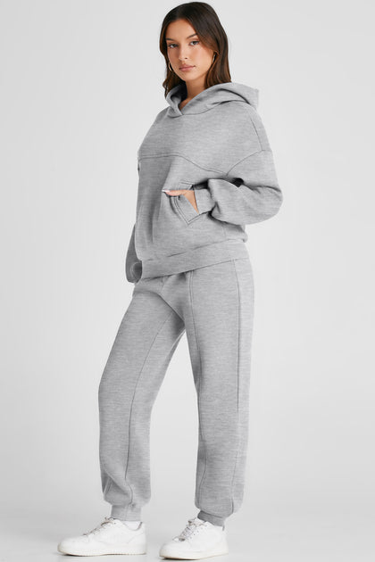 Dropped Shoulder Long Sleeve Hoodie and Pants Active Set – Stubby ...